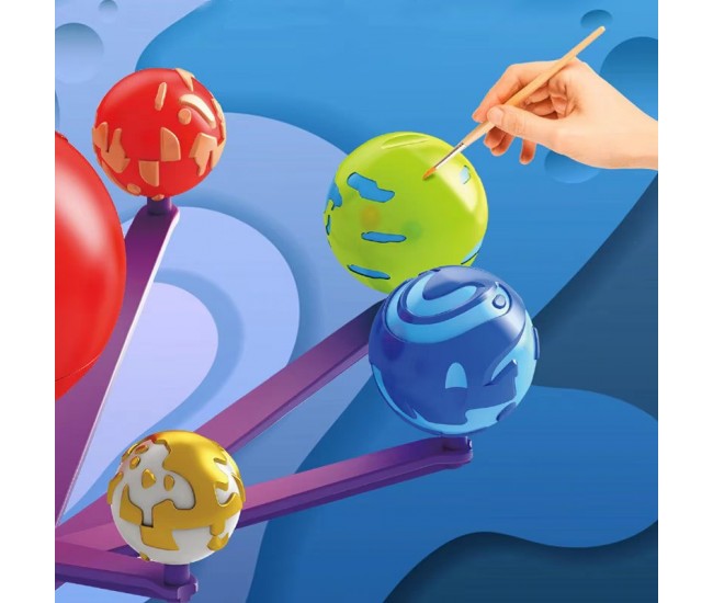 Jucarie educativa pentru copii, Sistemul Solar cu proiectie, miscarea planetelor si pictarea lor ...